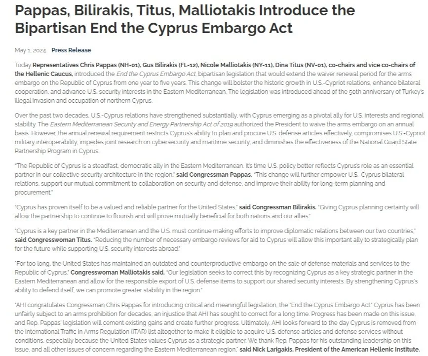 Press Releases — American Hellenic Institute