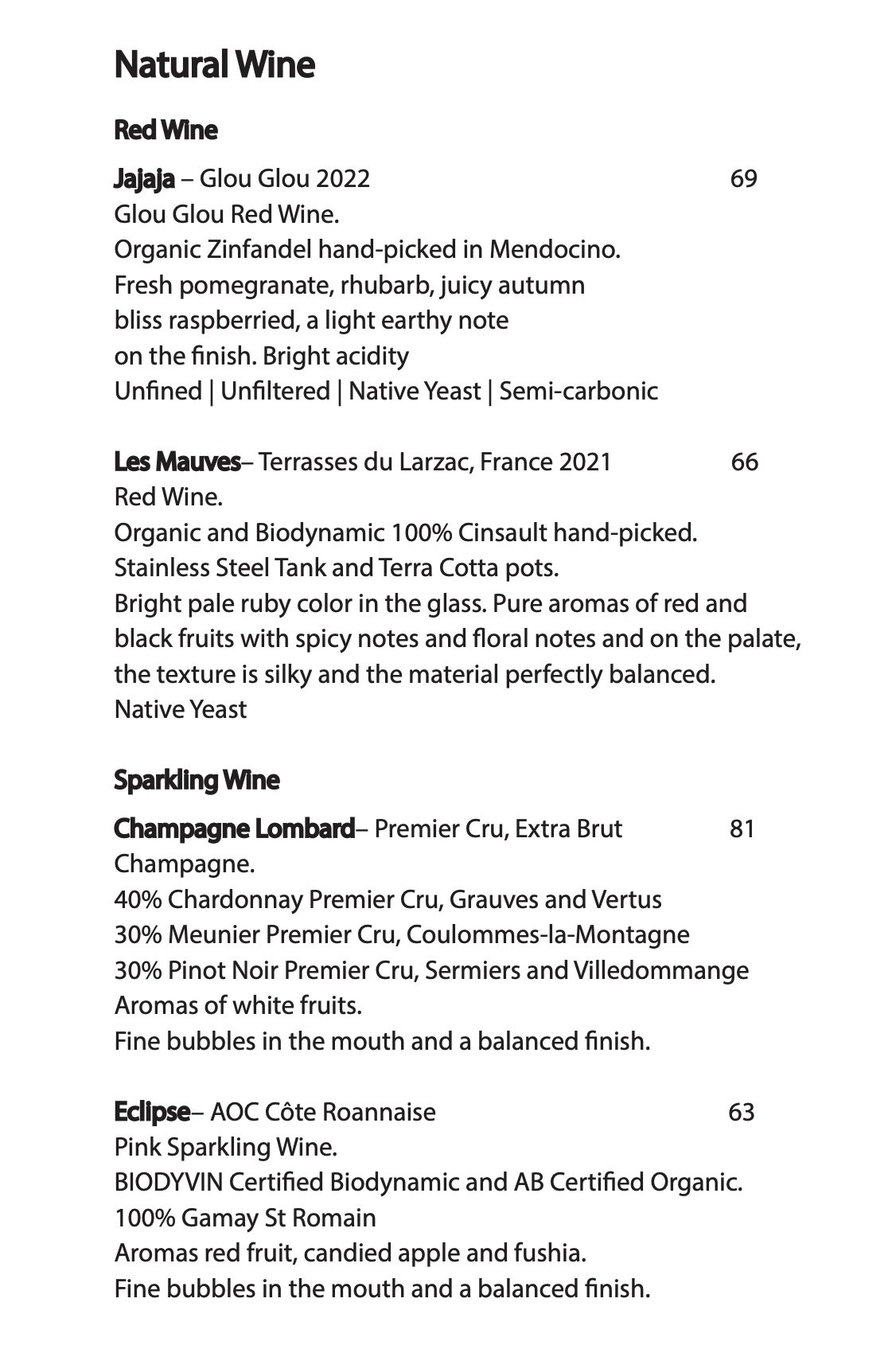 Menu — Prik Hom