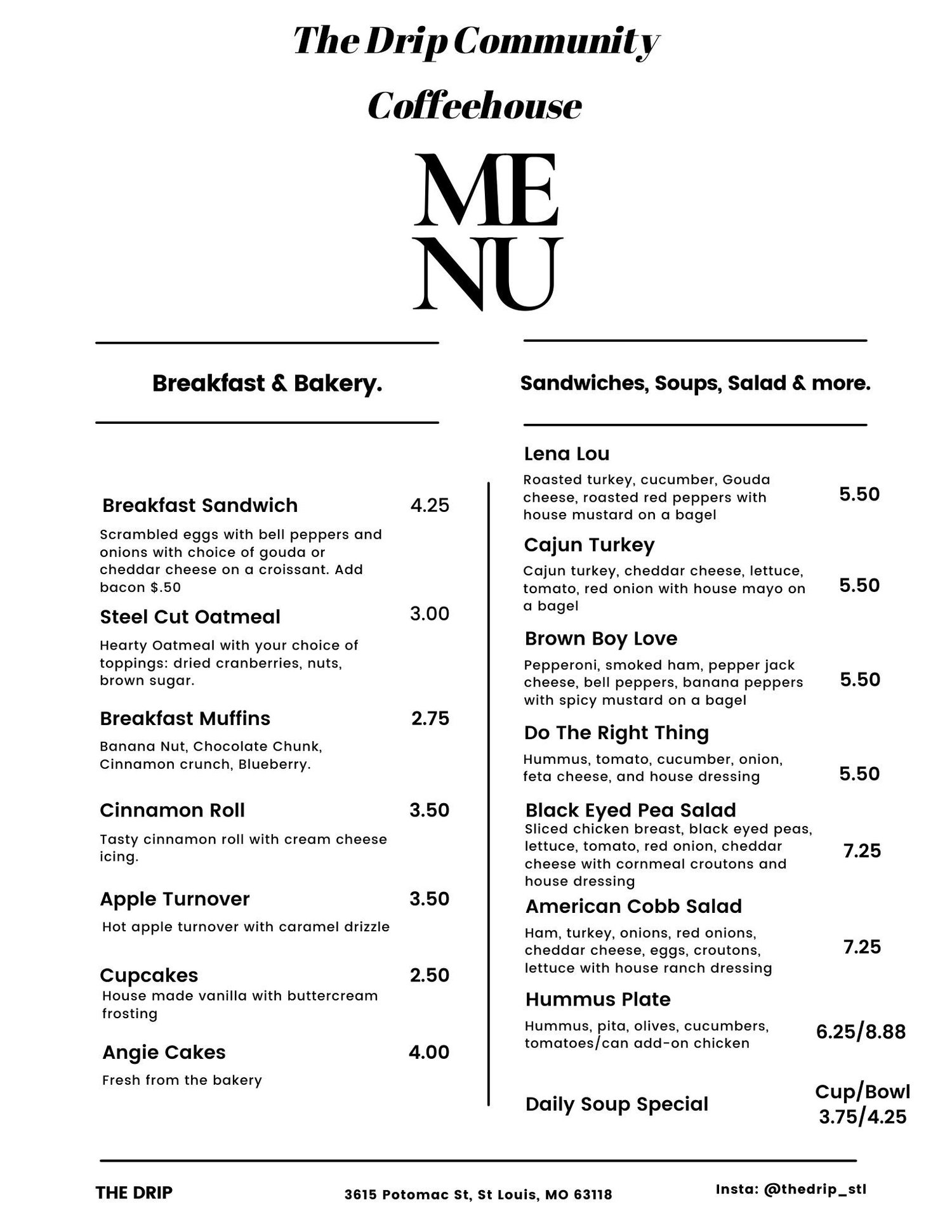 Eat — The Drip Community Coffehouse