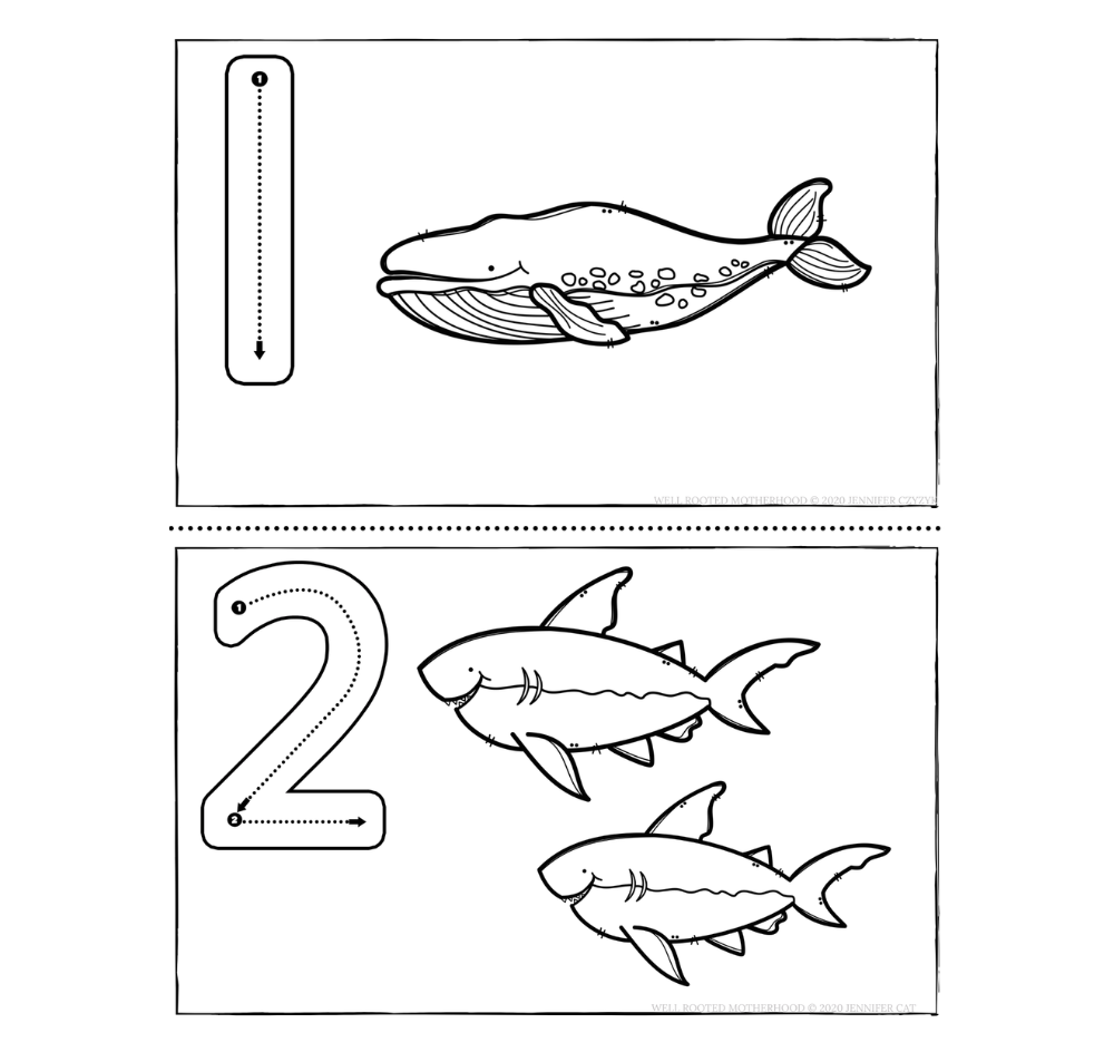 Ocean Count and Trace Printable Book — Well-Rooted Motherhood