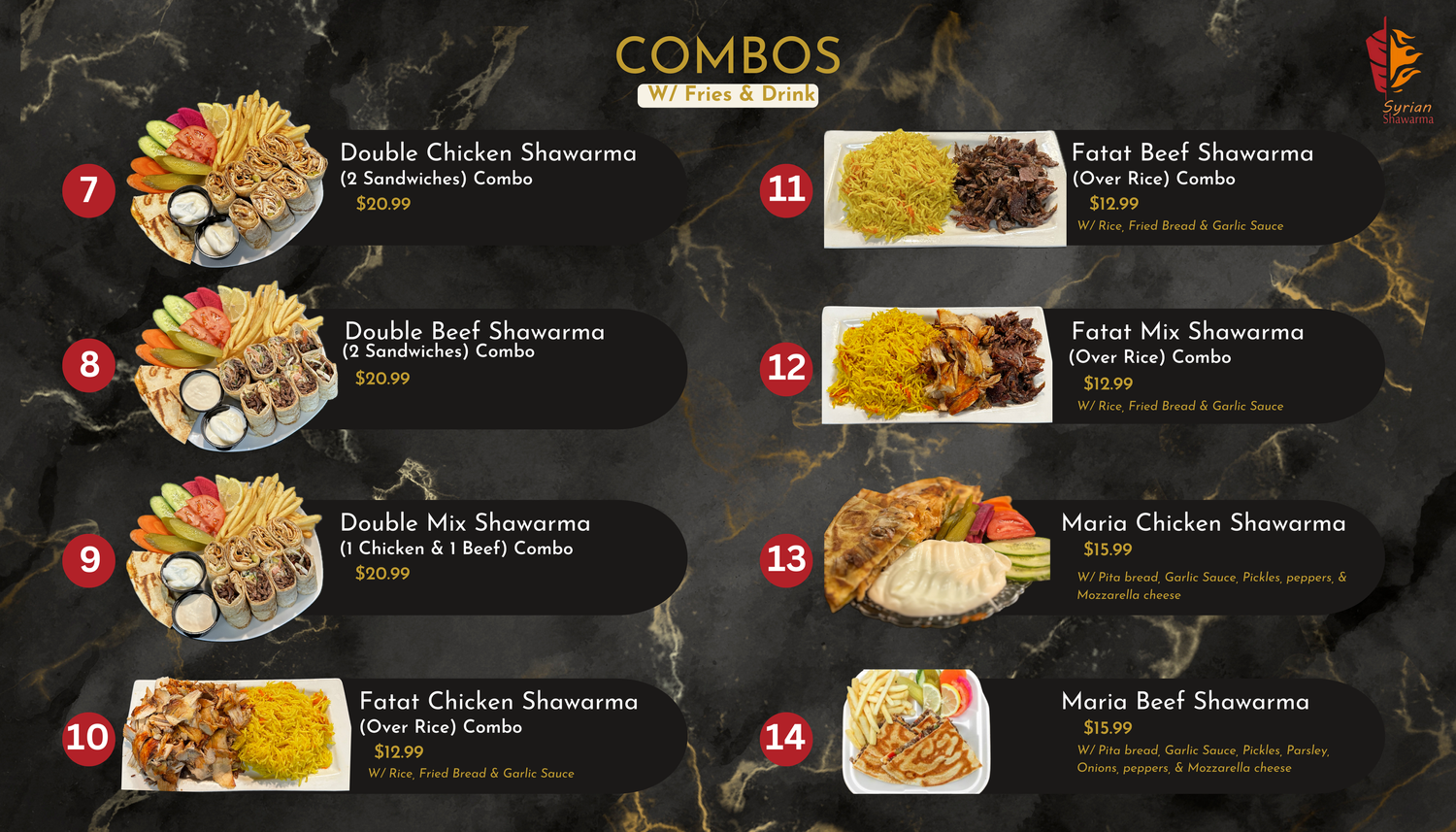 Menu — Syrian Shawarma