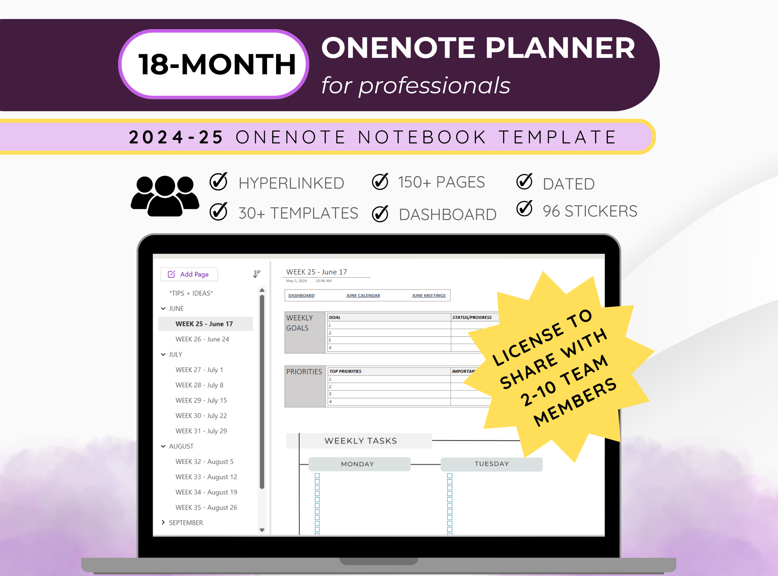 TEAM OneNote Planner for Small Teams (2-10 Team Members) — Imperfect ...