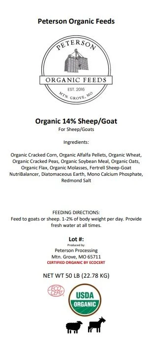 Organic 14% Sheep/Goat — Peterson organic feeds