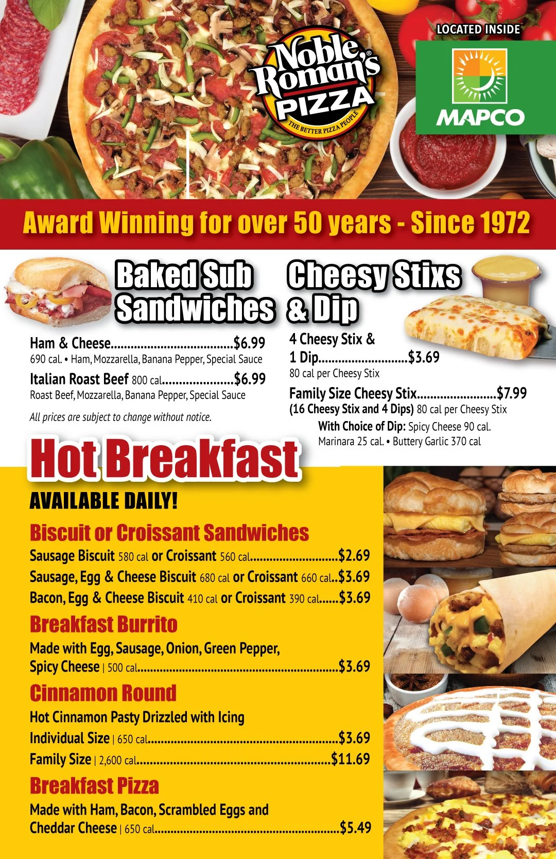 Noble Romans Menu — MAPCO