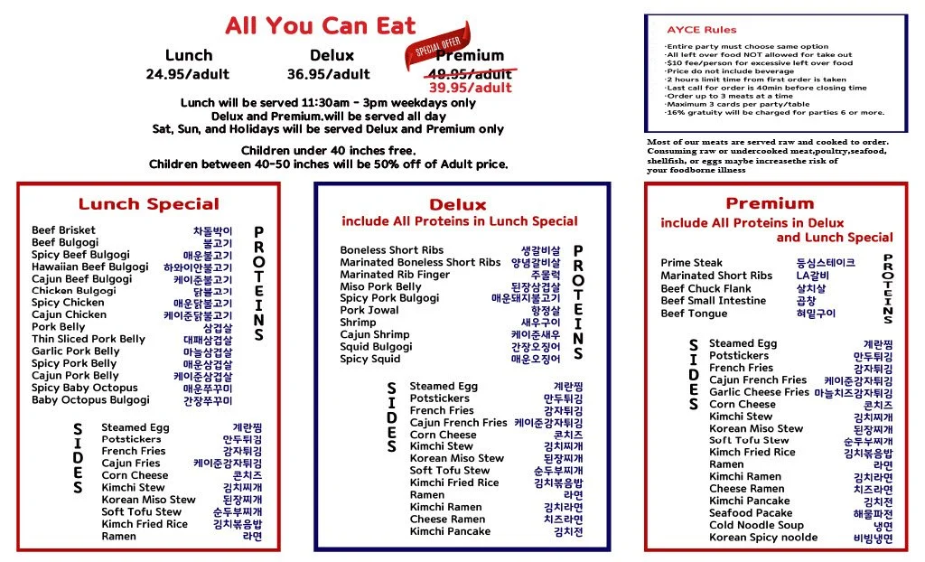 Menu — YOGI Korean BBQ