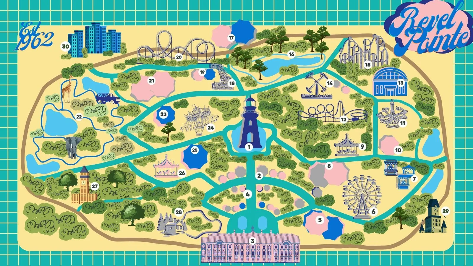 Theme Park Map — A.E. Merriweather
