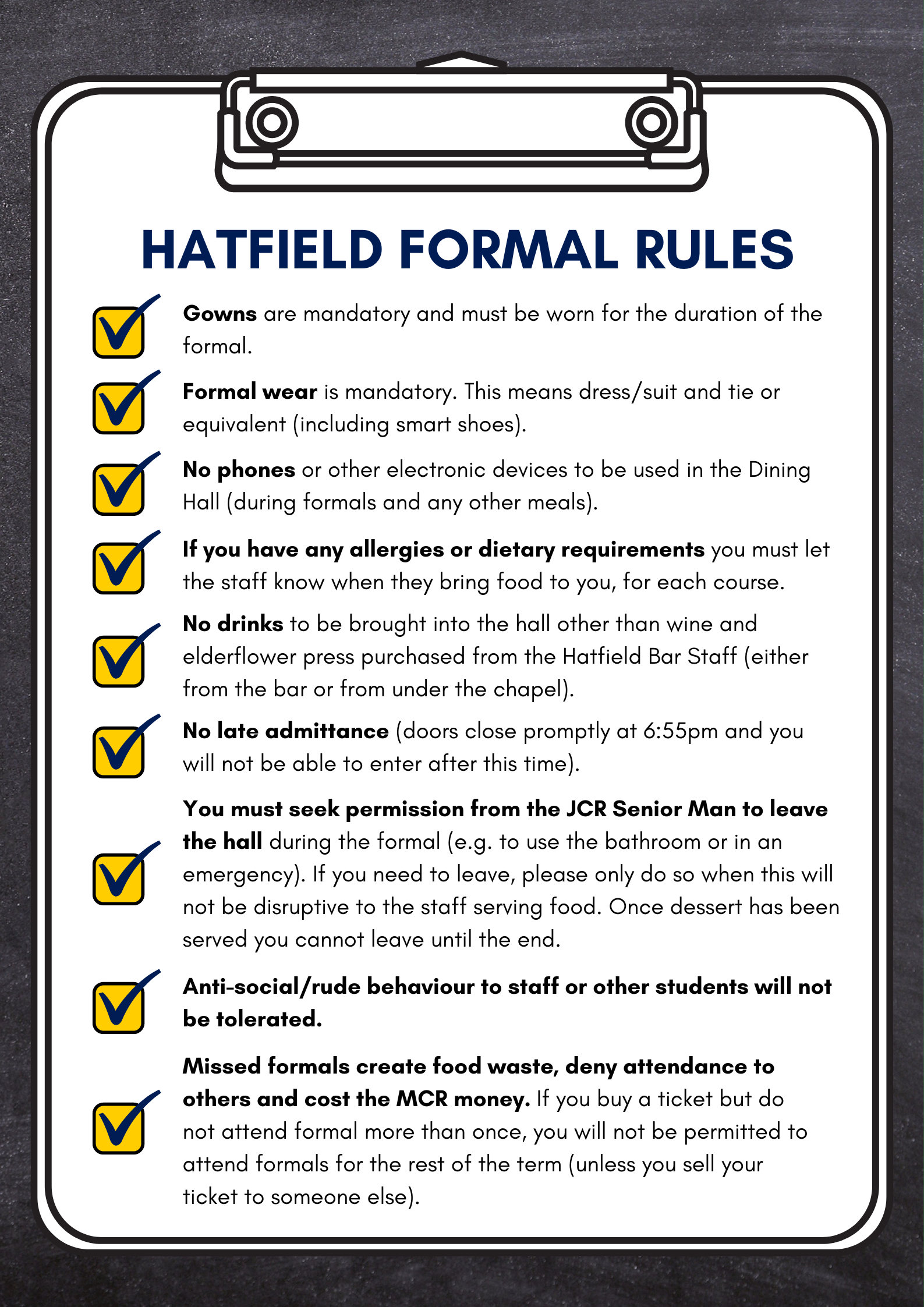 Rules & Guidance — Hatfield MCR
