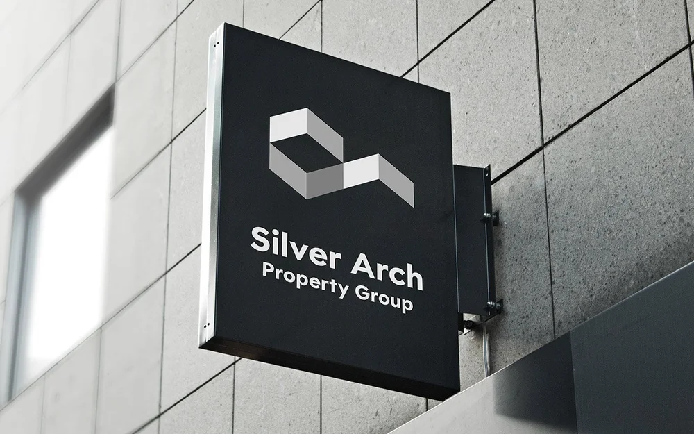 Silver Arch Property Group logo and branding design — Sarah Fisher graphic design portfolio