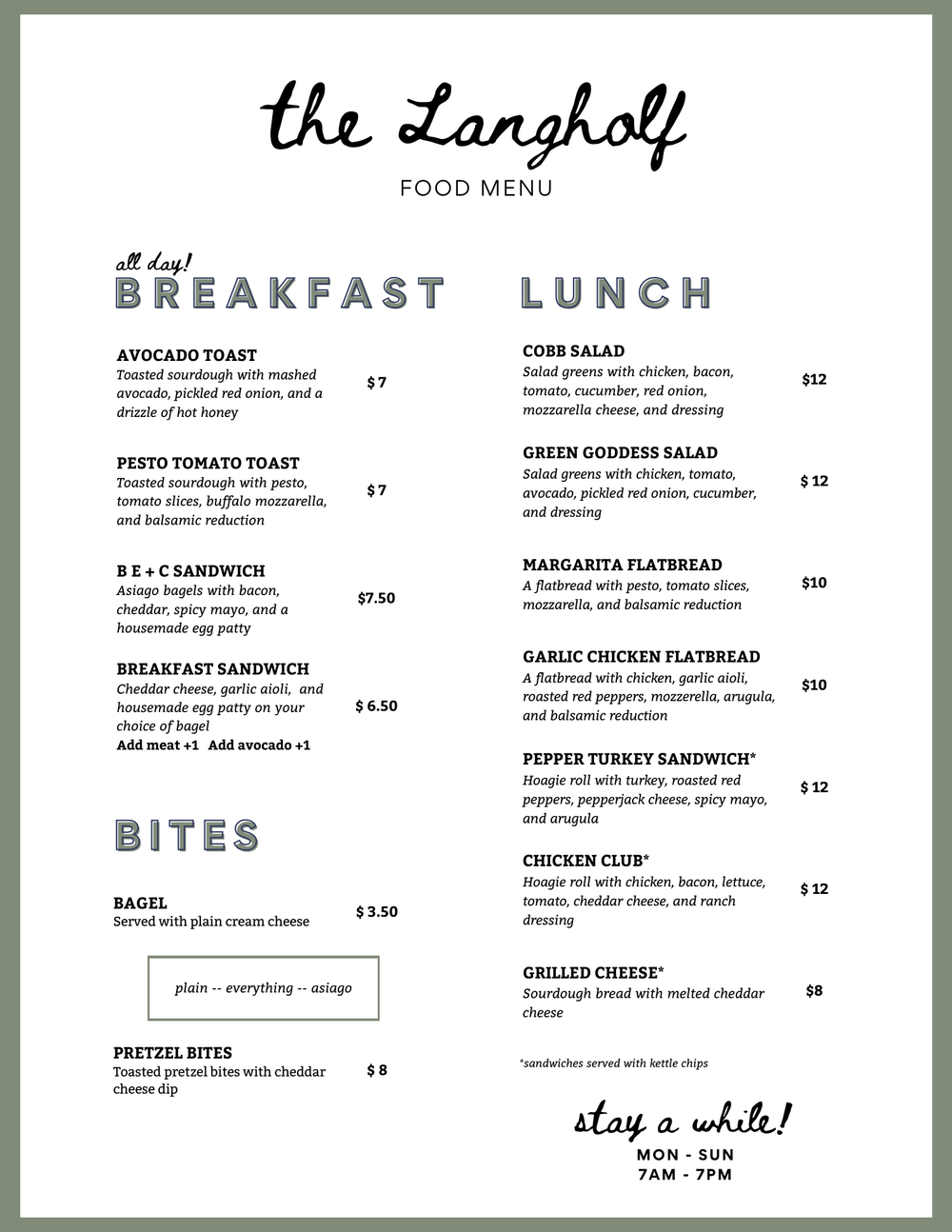 Menu — The Langholf