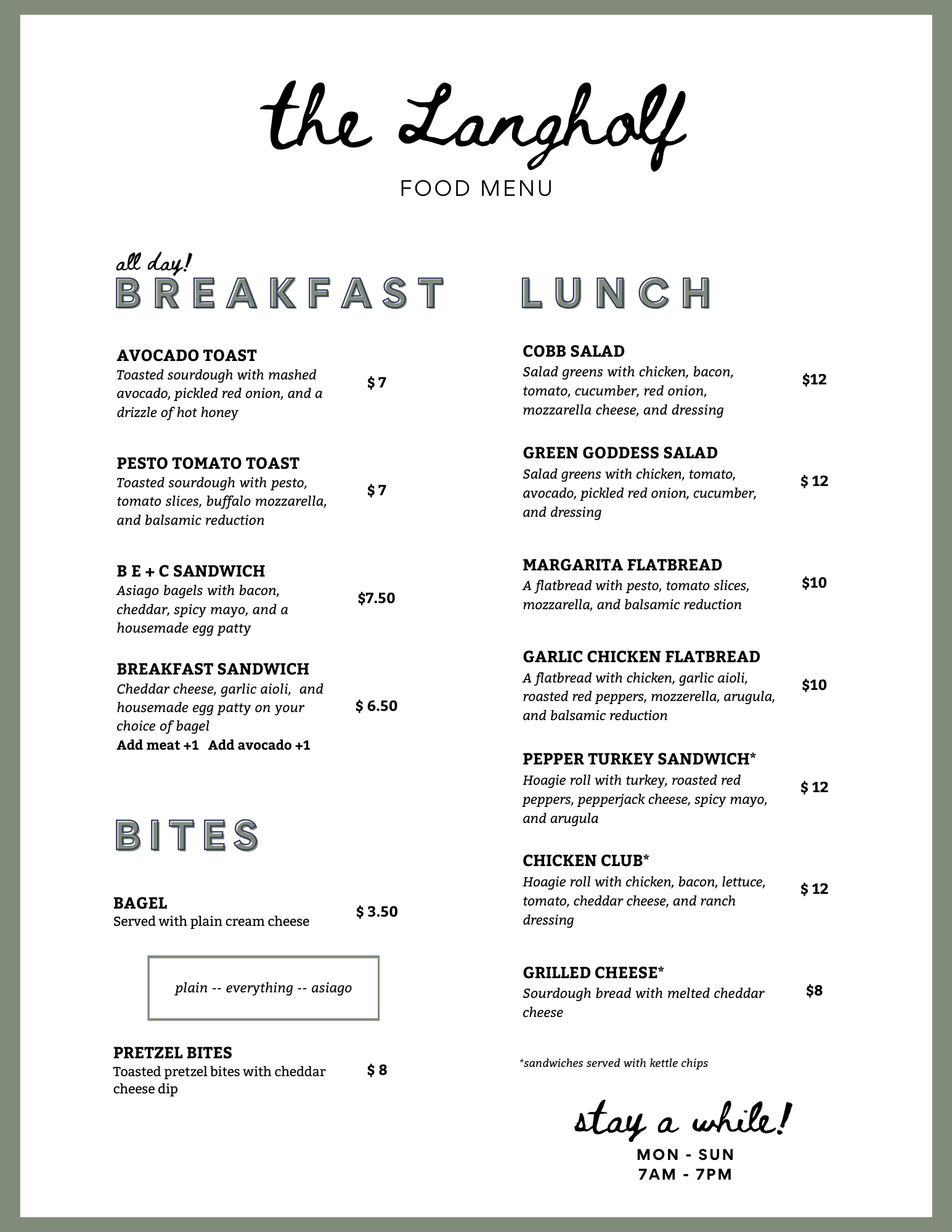 Menu — The Langholf