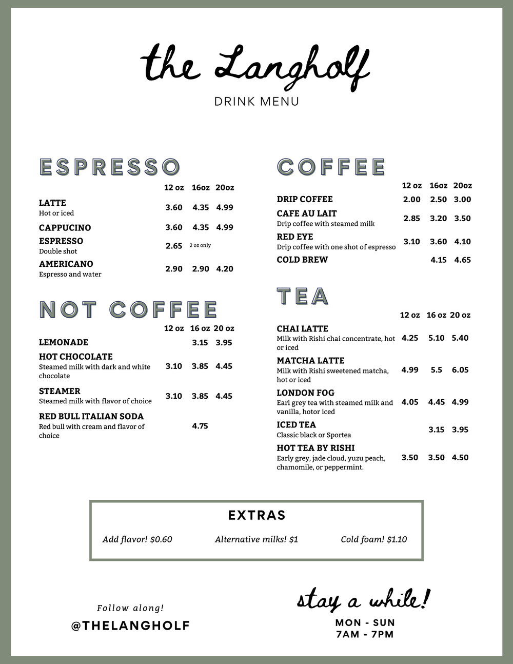 Menu — The Langholf