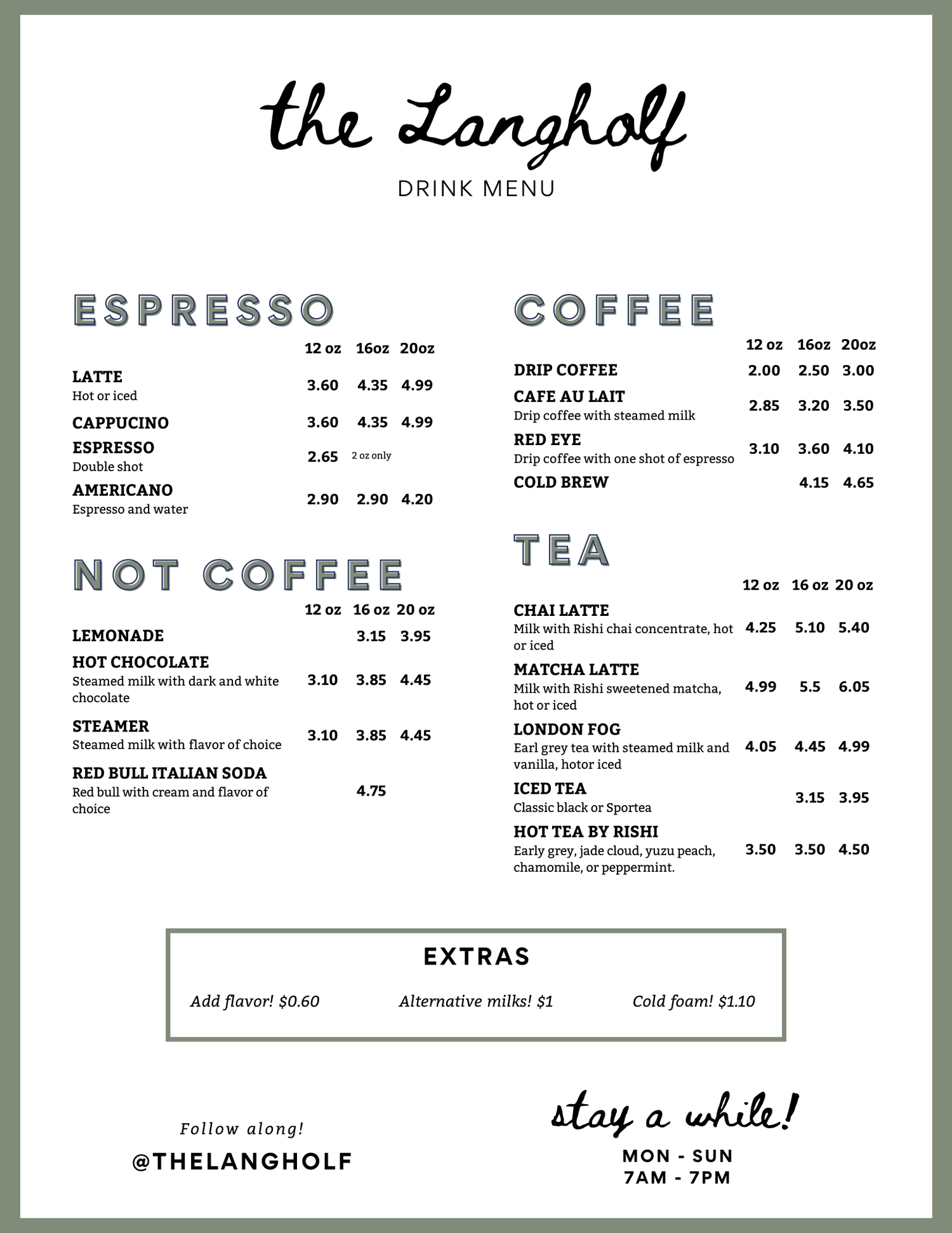 Menu — The Langholf