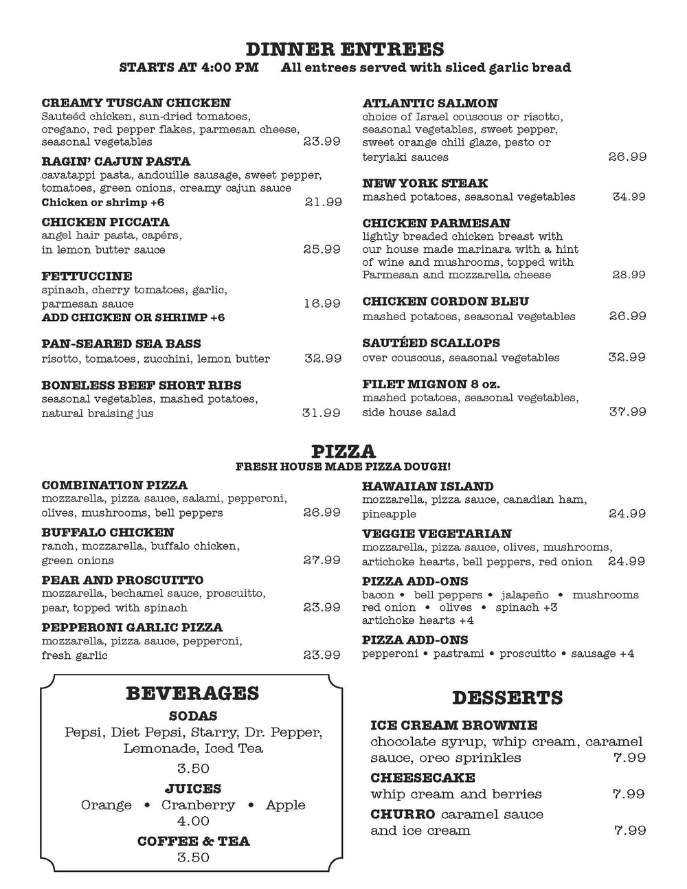 Menus — Dawson's & Bar Grill