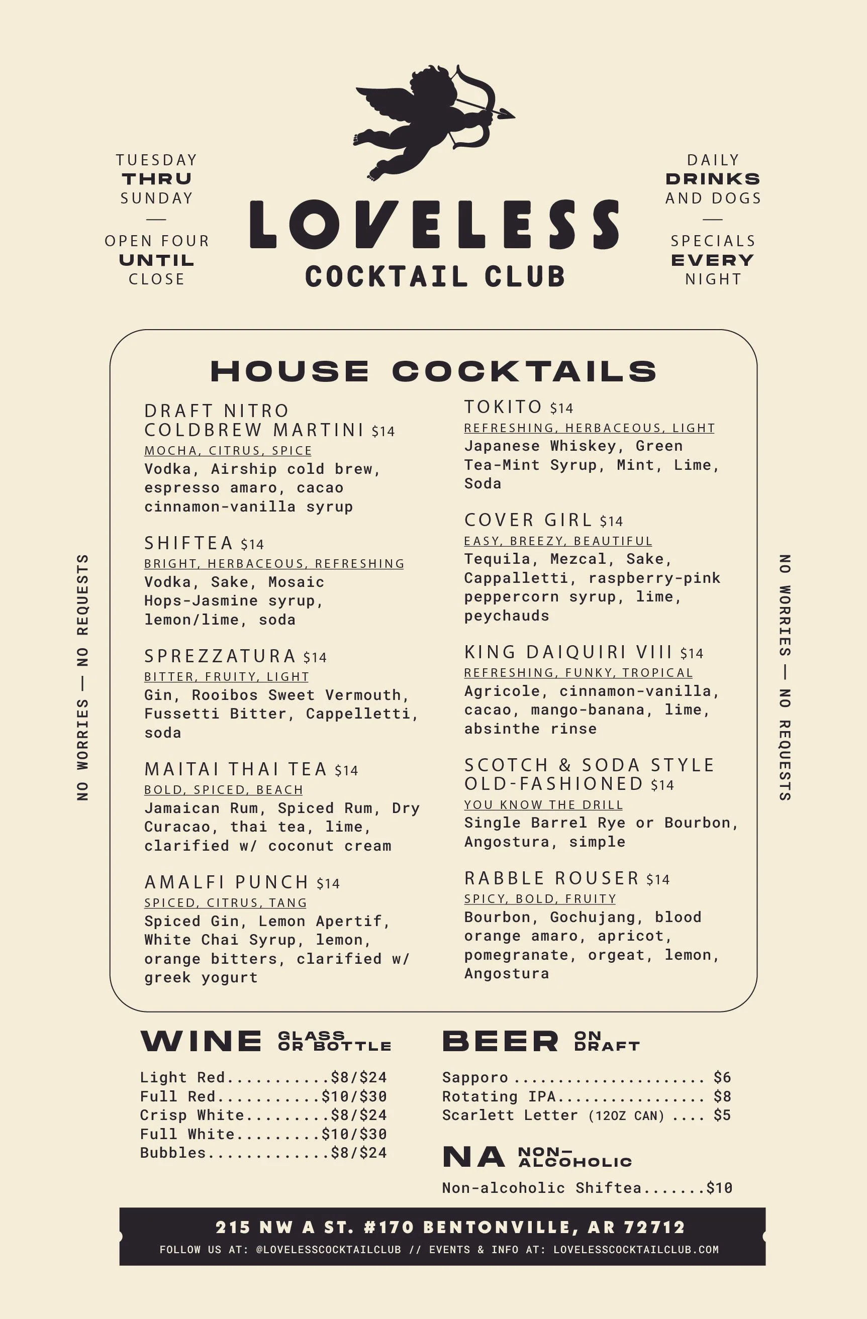 Menu — Loveless Cocktail Club