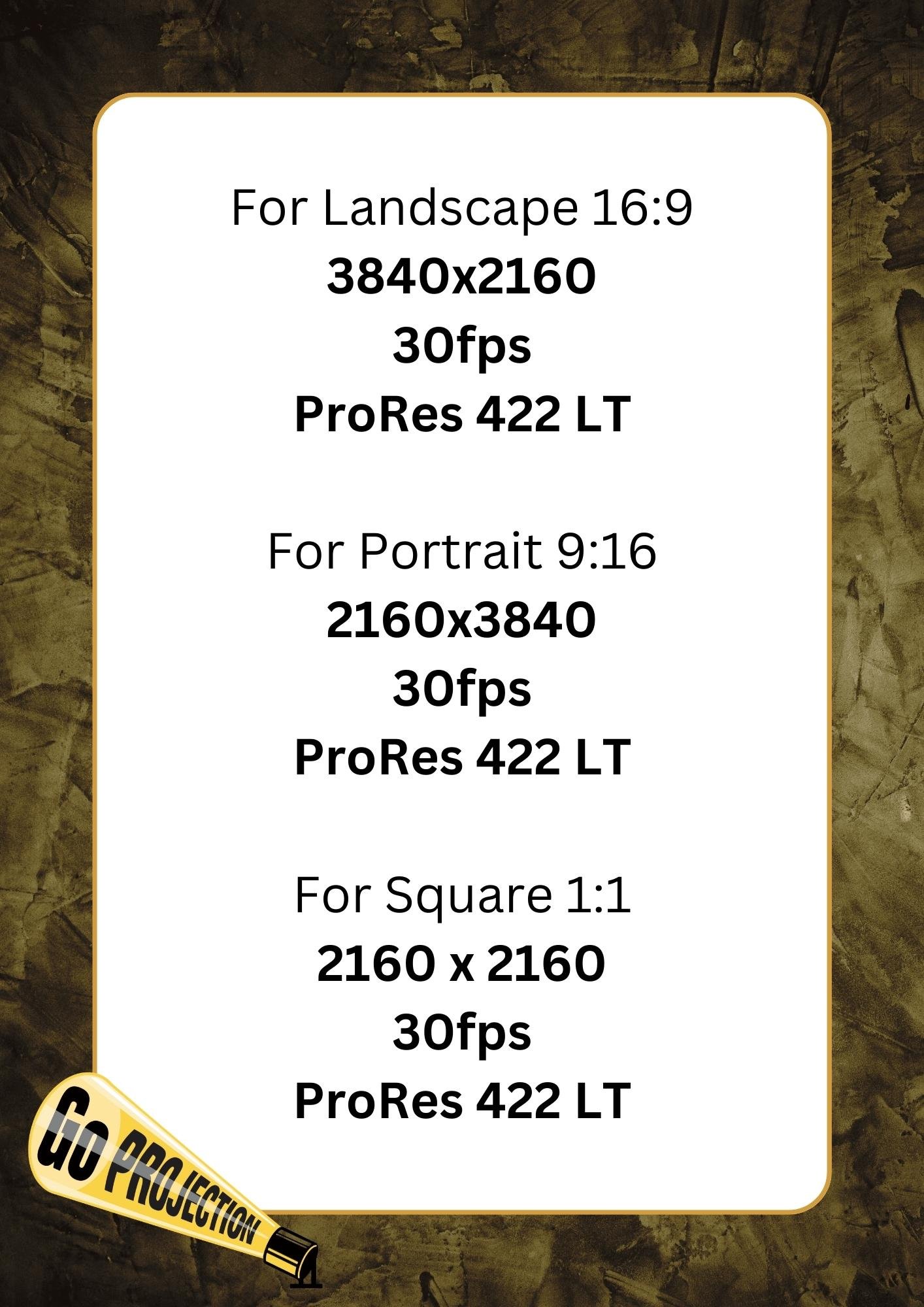 SPECS — GoProjection