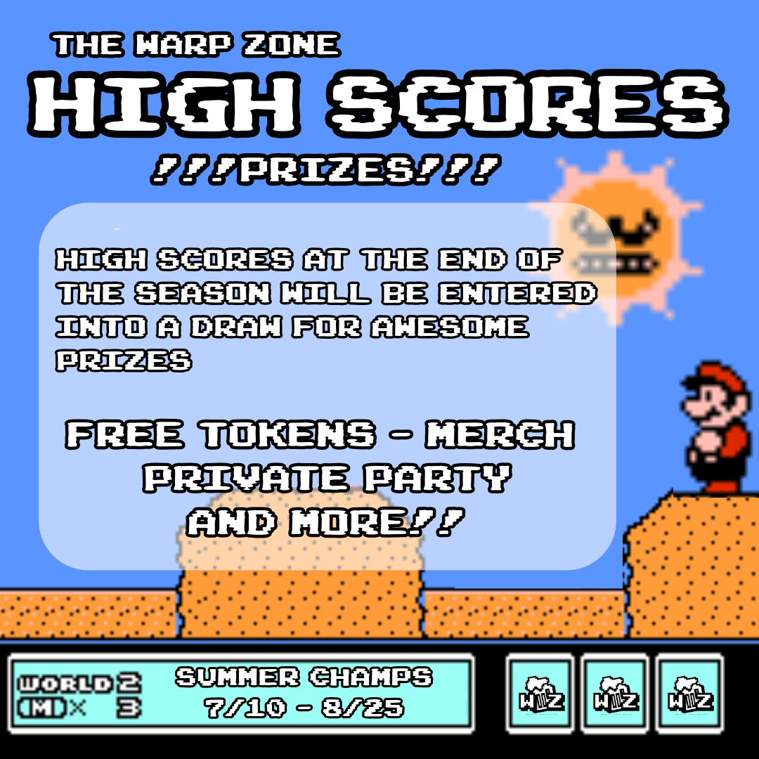 High Score Board — The Warp Zone Bar & Arcade