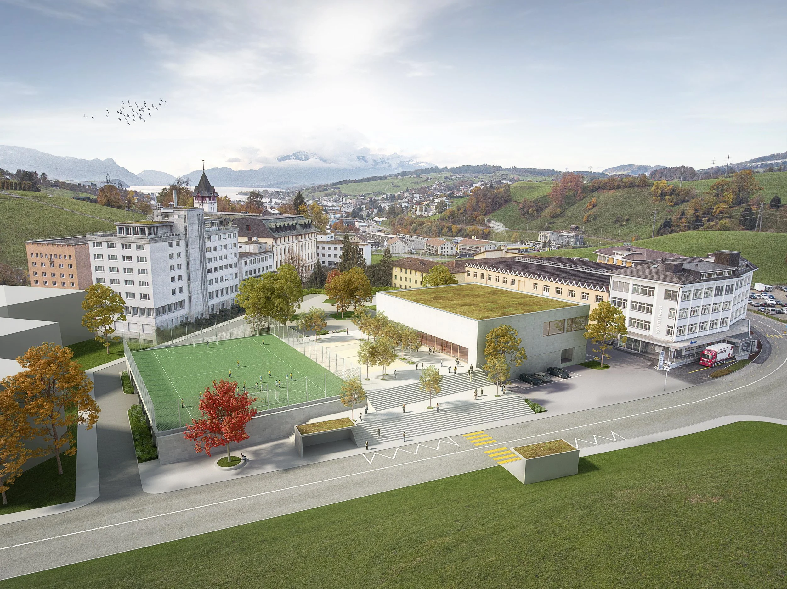 Sportanlagen und Pausenplatz, Gymnasium Immensee, 1. Platz — iten ...