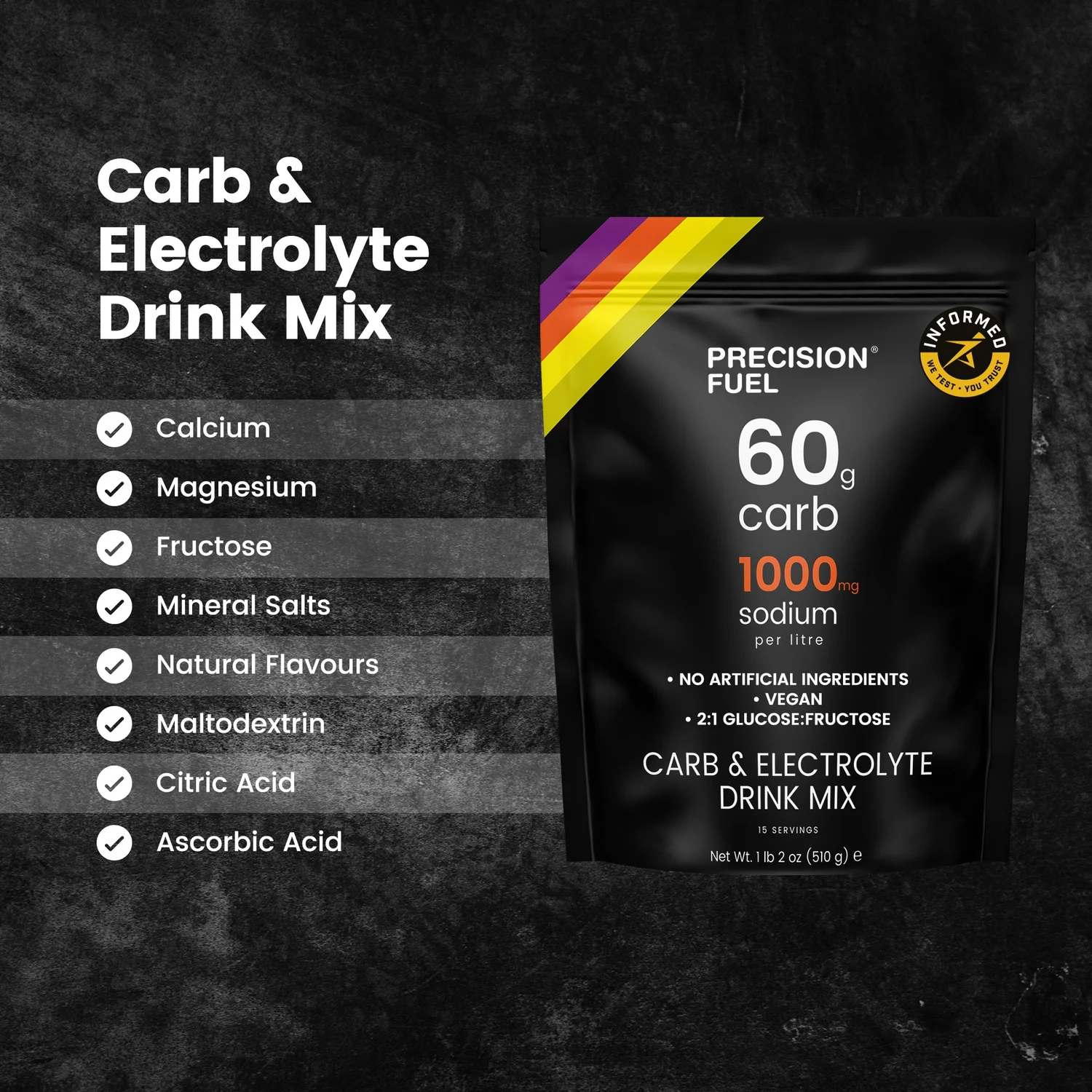 Carb & Electrolyte Drink Mix - 60g Carbs, 1,000mg Sodium — TrailMed