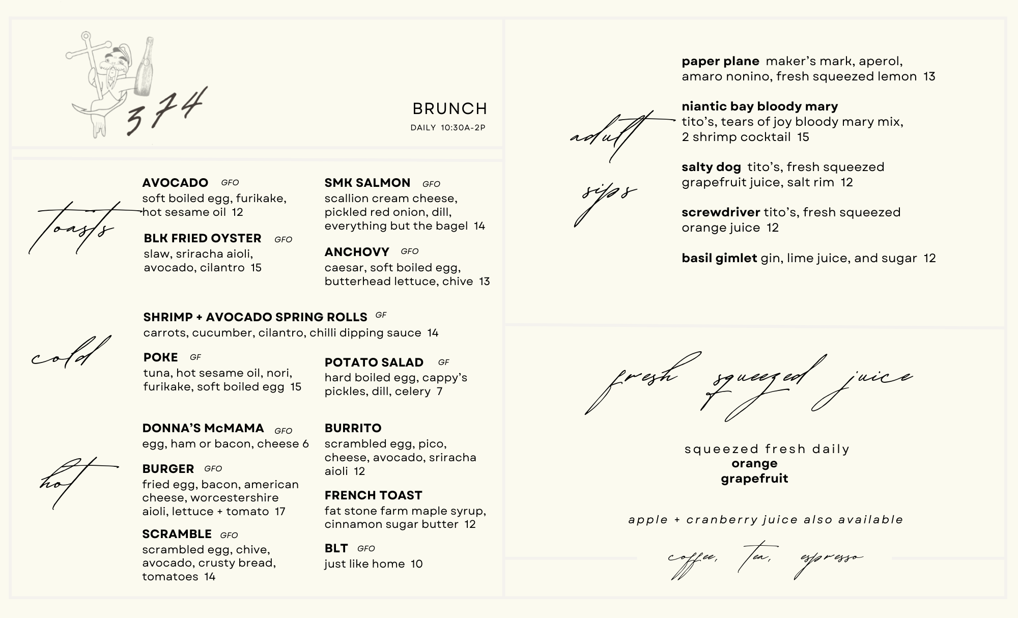 Menu — 374