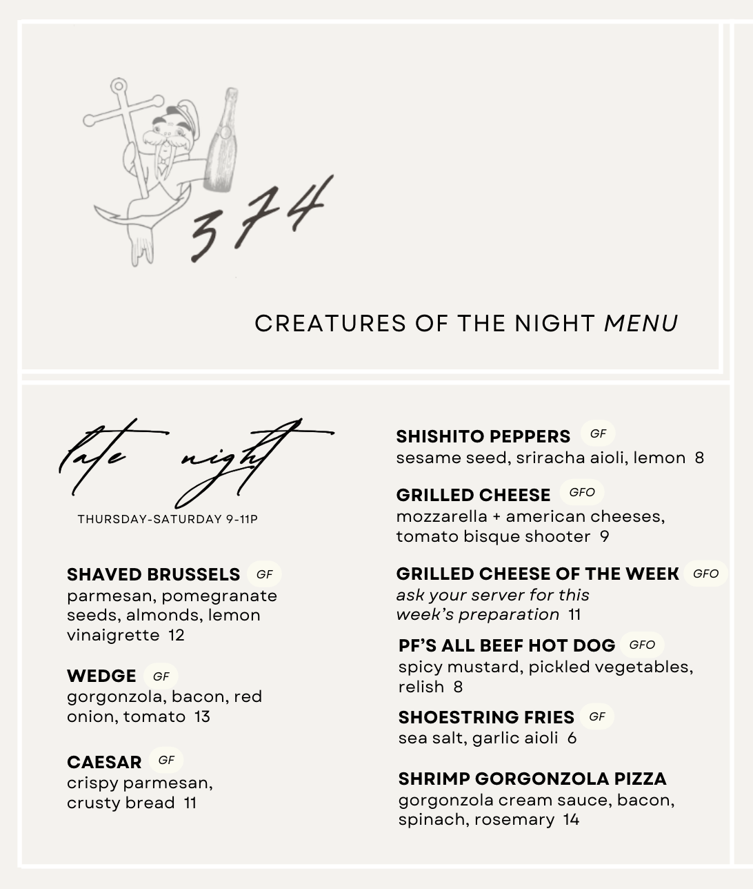 Menu — 374
