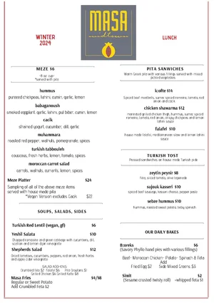 Menus — Masa Midtown