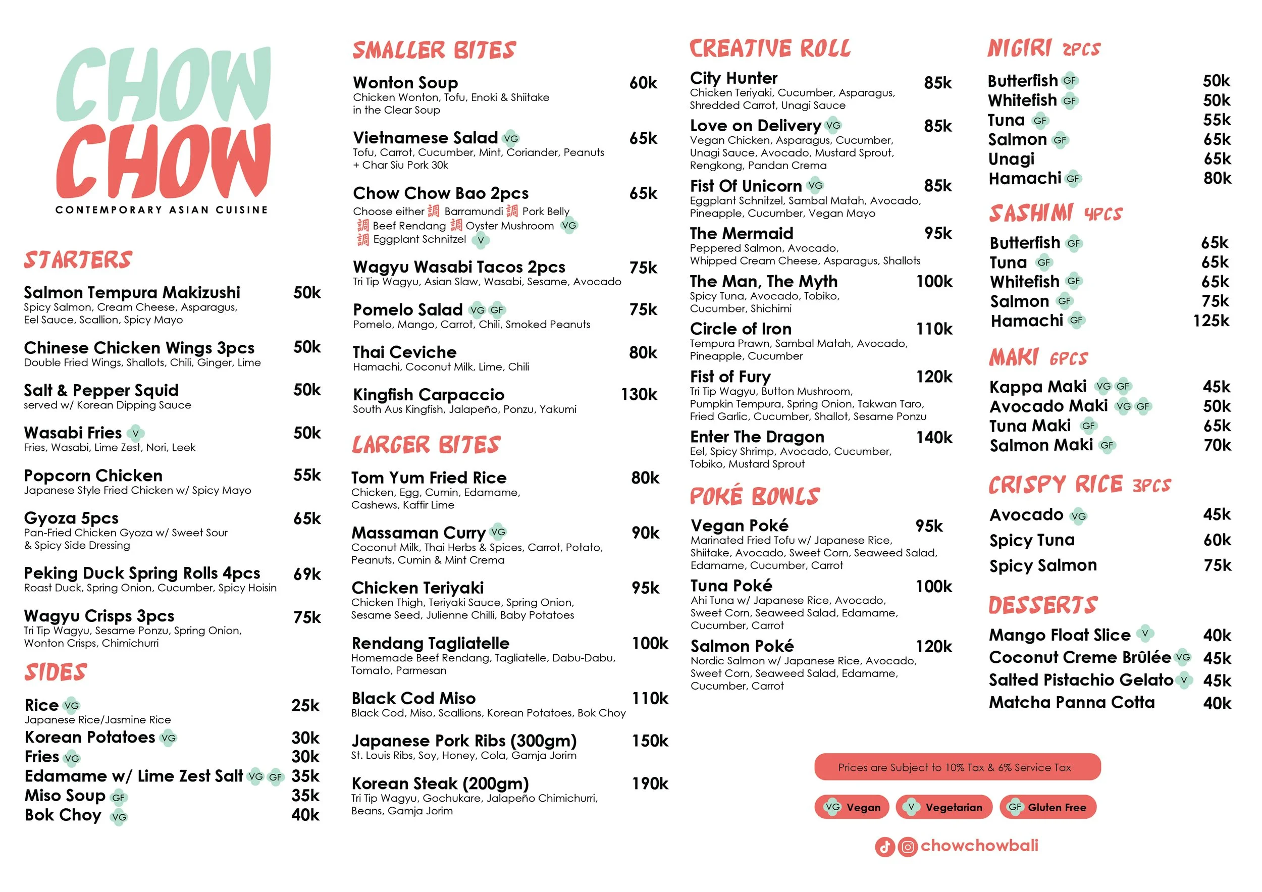 Menu — Chow Chow Bali