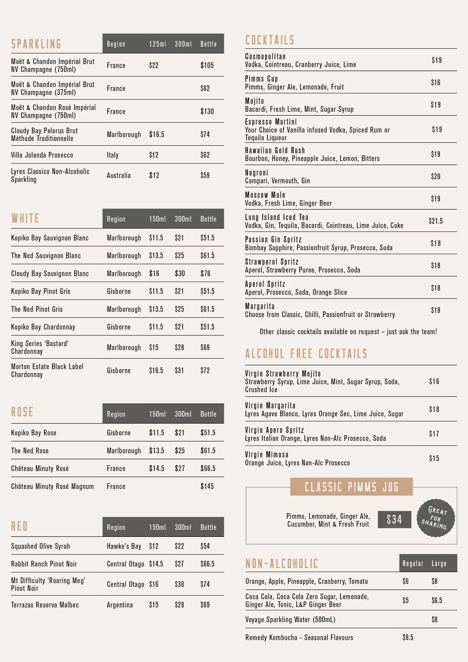 Menu — Stonefields Public House