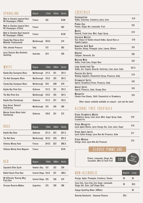 Menu — Stonefields Public House