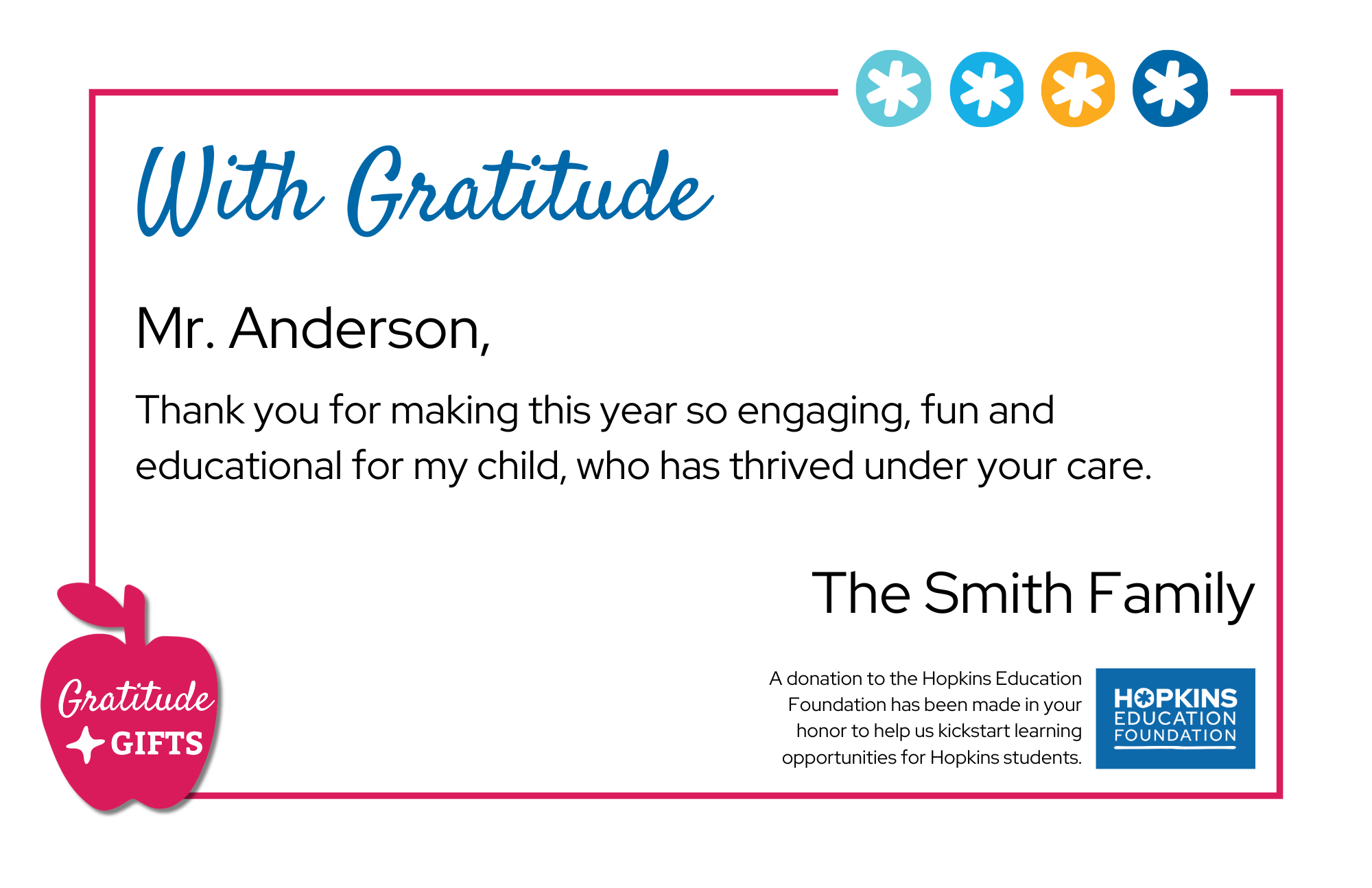 Gratitude Gifts — Hopkins Education Foundation