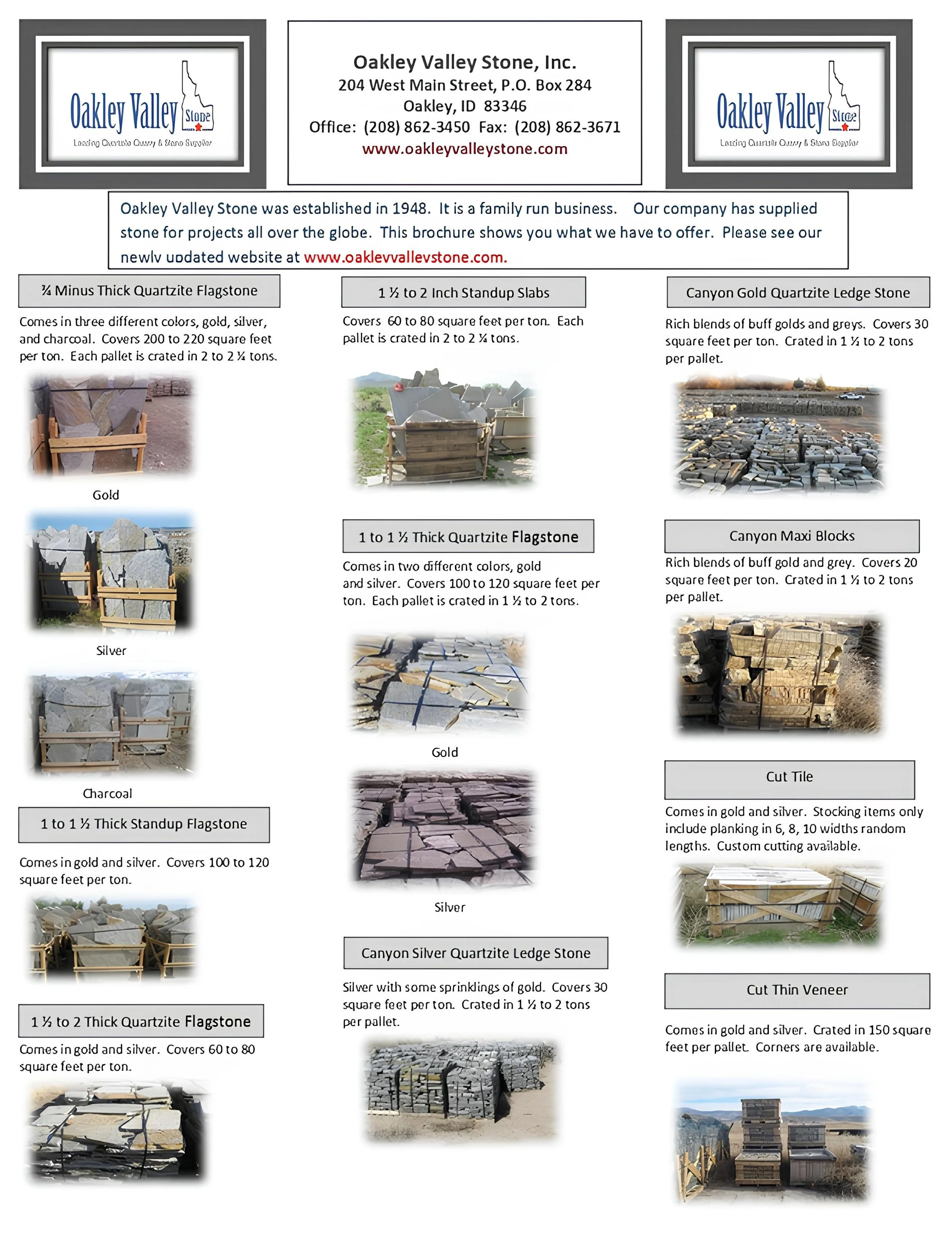 Brochures — Oakley Valley Stone