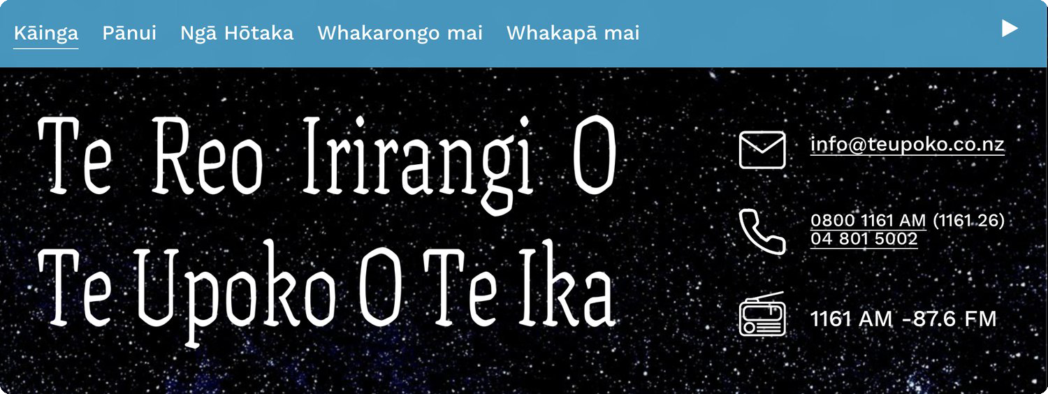 Whakarongo mai — Te Reo Irirangi o Te Upoko o Te Ika