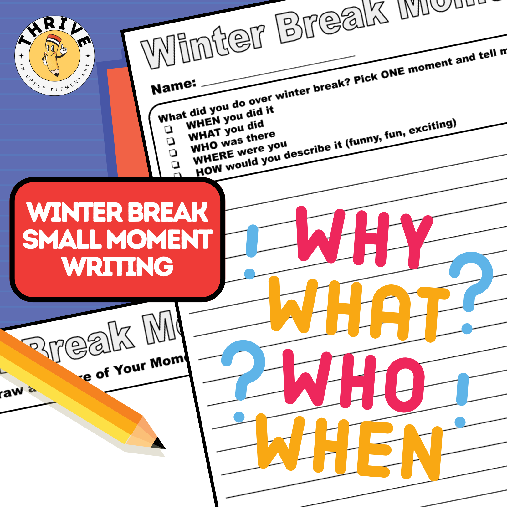 New Years & Winter Break SMALL MOMENT WRITING FREEBIE — Thrive in Upper ...
