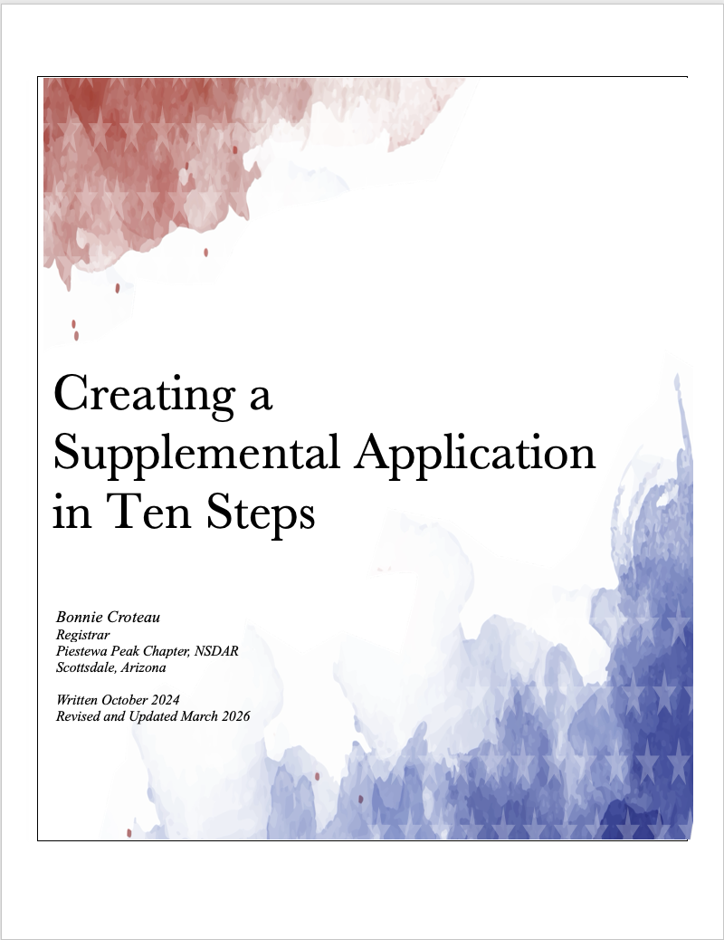 DAR Supplement Manual, Worksheet, and Checklist — Beyond the Tree Genealogy