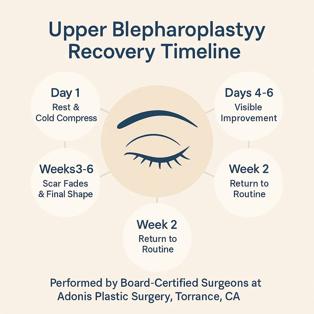 Upper Blepharoplasty Recovery Day by Day: What to Expect | Adonis Plastic Surgery