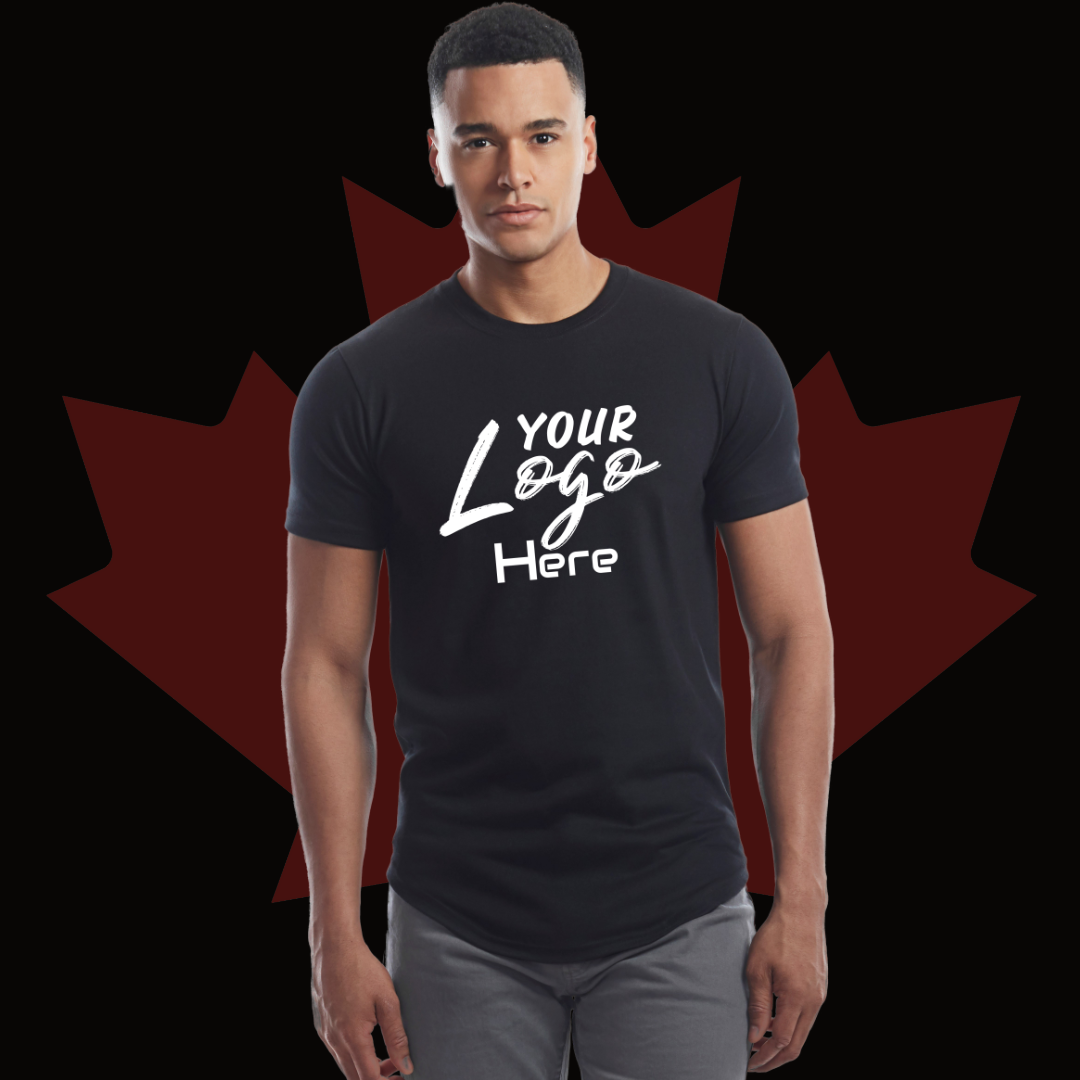 Canadian Made Custom T Shirt | Scoop bottom cotton poly blend t-shirt ...