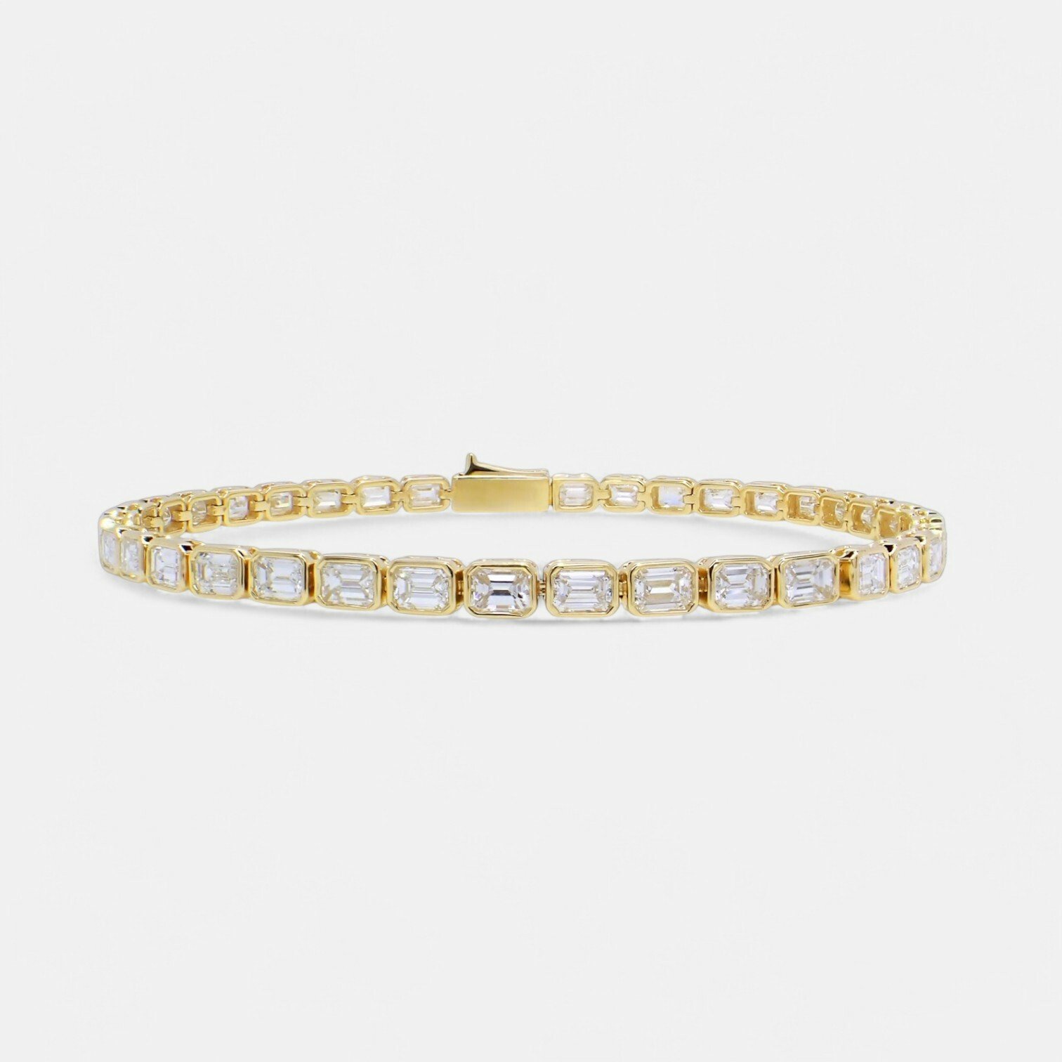 18K White Gold Bezel Diamond Lattice Bracelet — Zoland