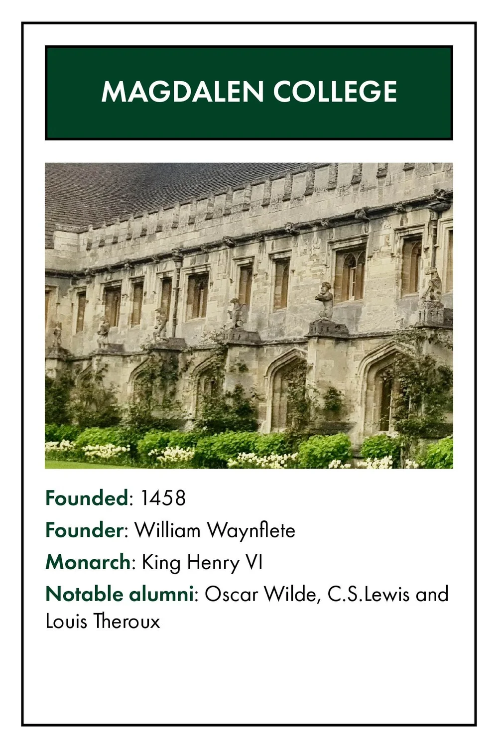 Magdalen College | Oxford History Tours