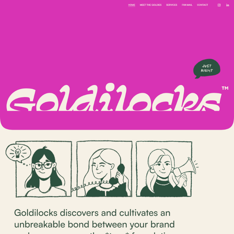 Goldilocks | Professional Services Website | Week of the Website