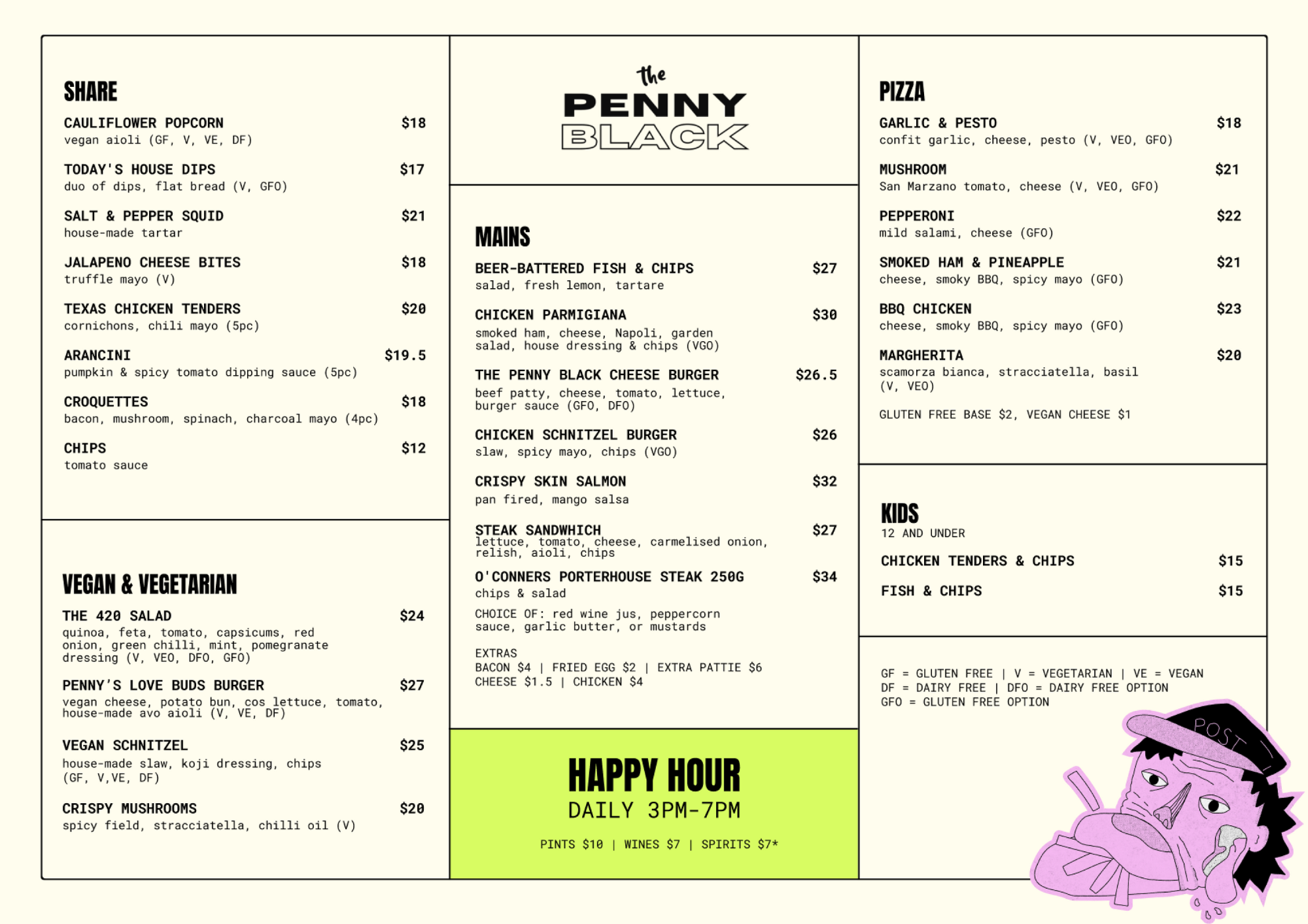 MENU — The Penny Black