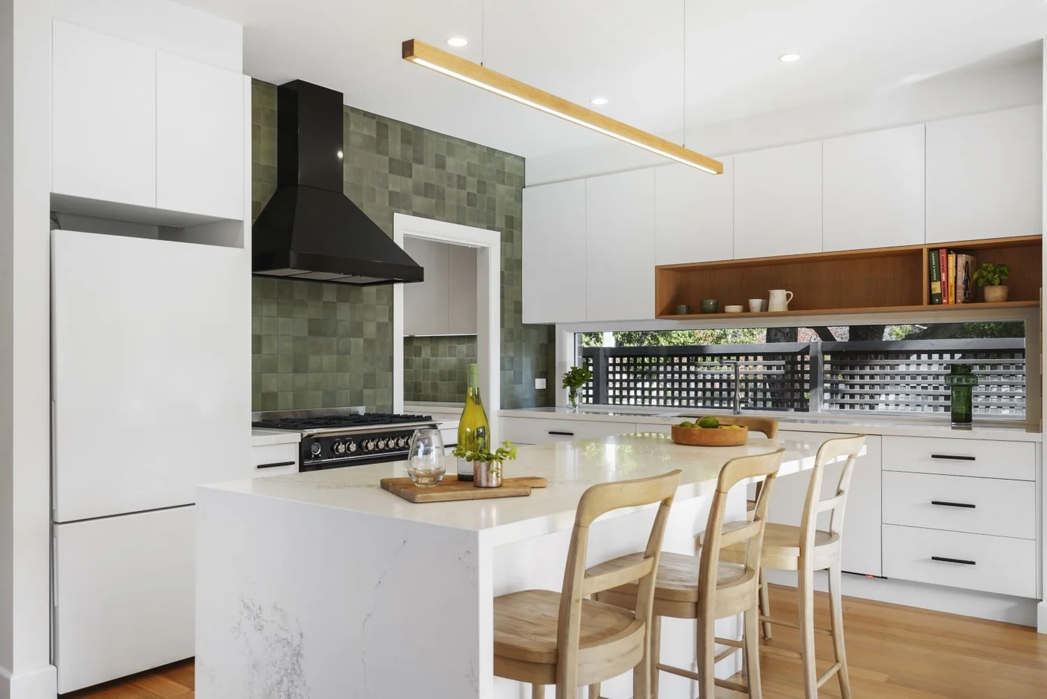 CREWE Green tile contemporary kitchen | Smith & Smith