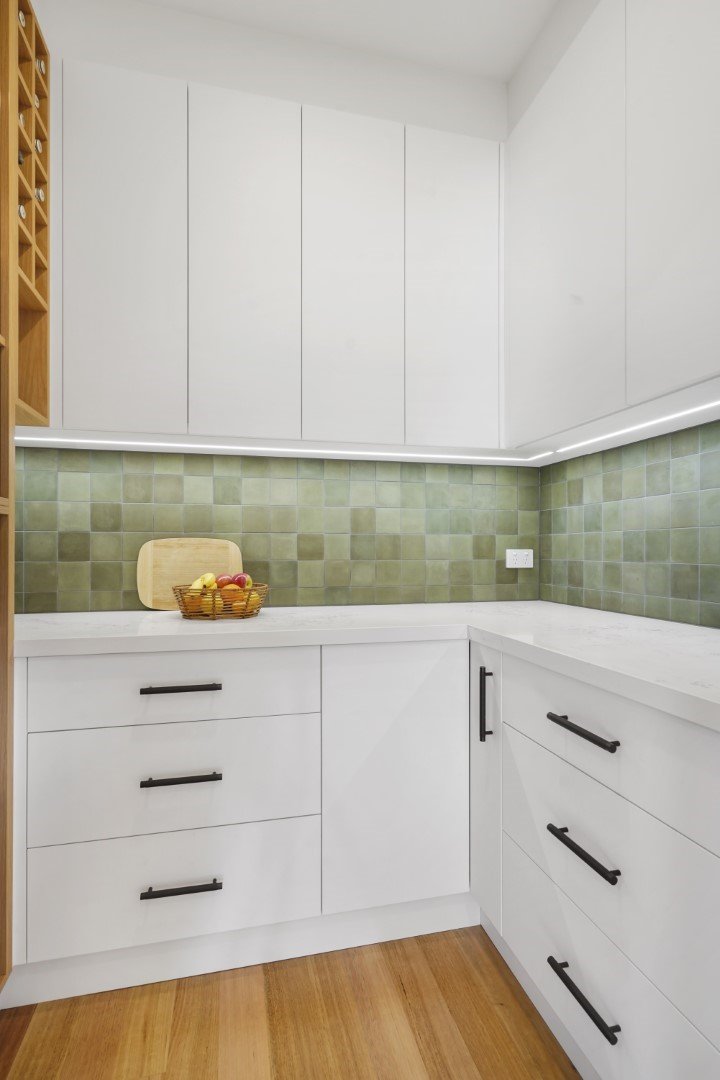 CREWE Green tile contemporary kitchen | Smith & Smith