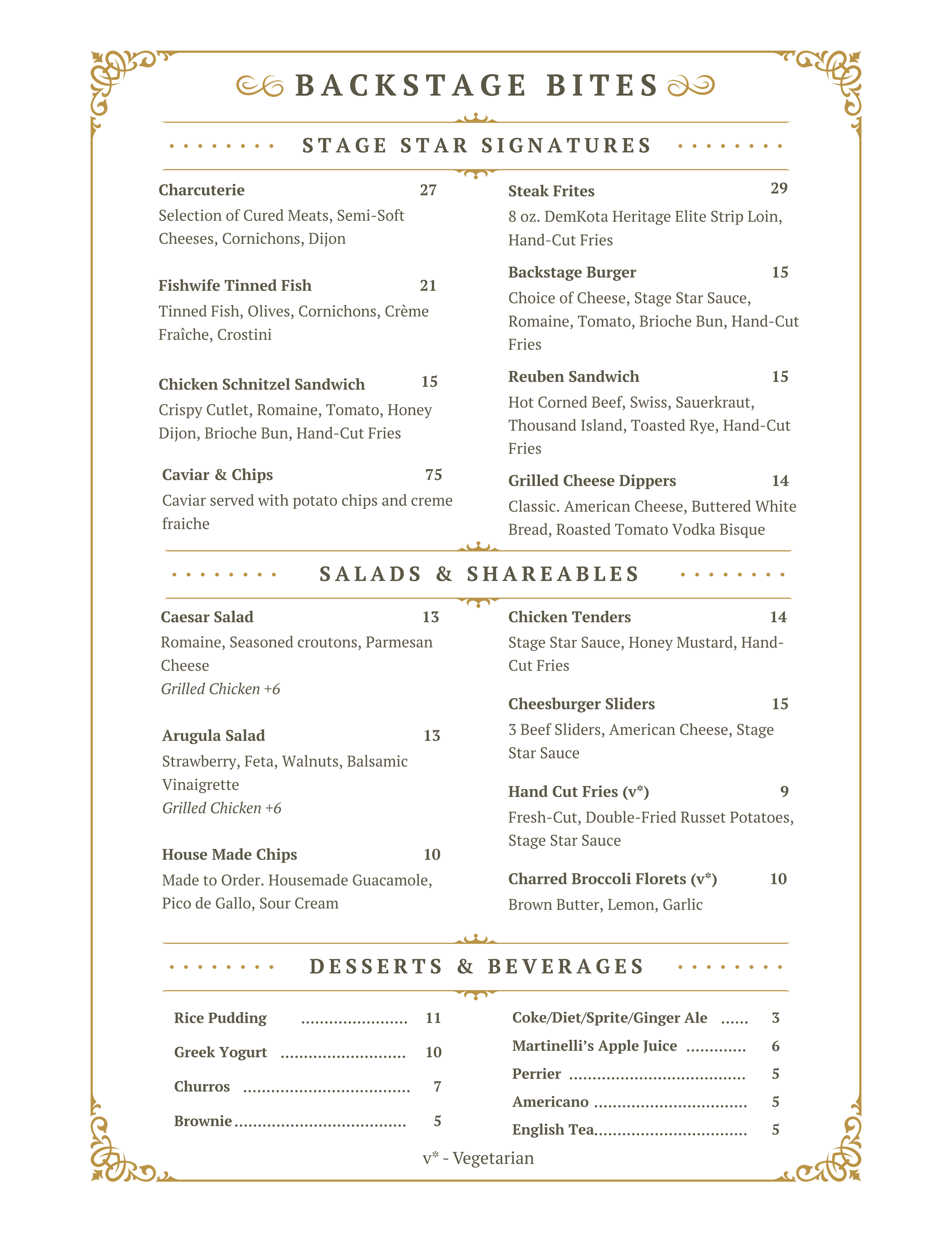 Menu — Backstage