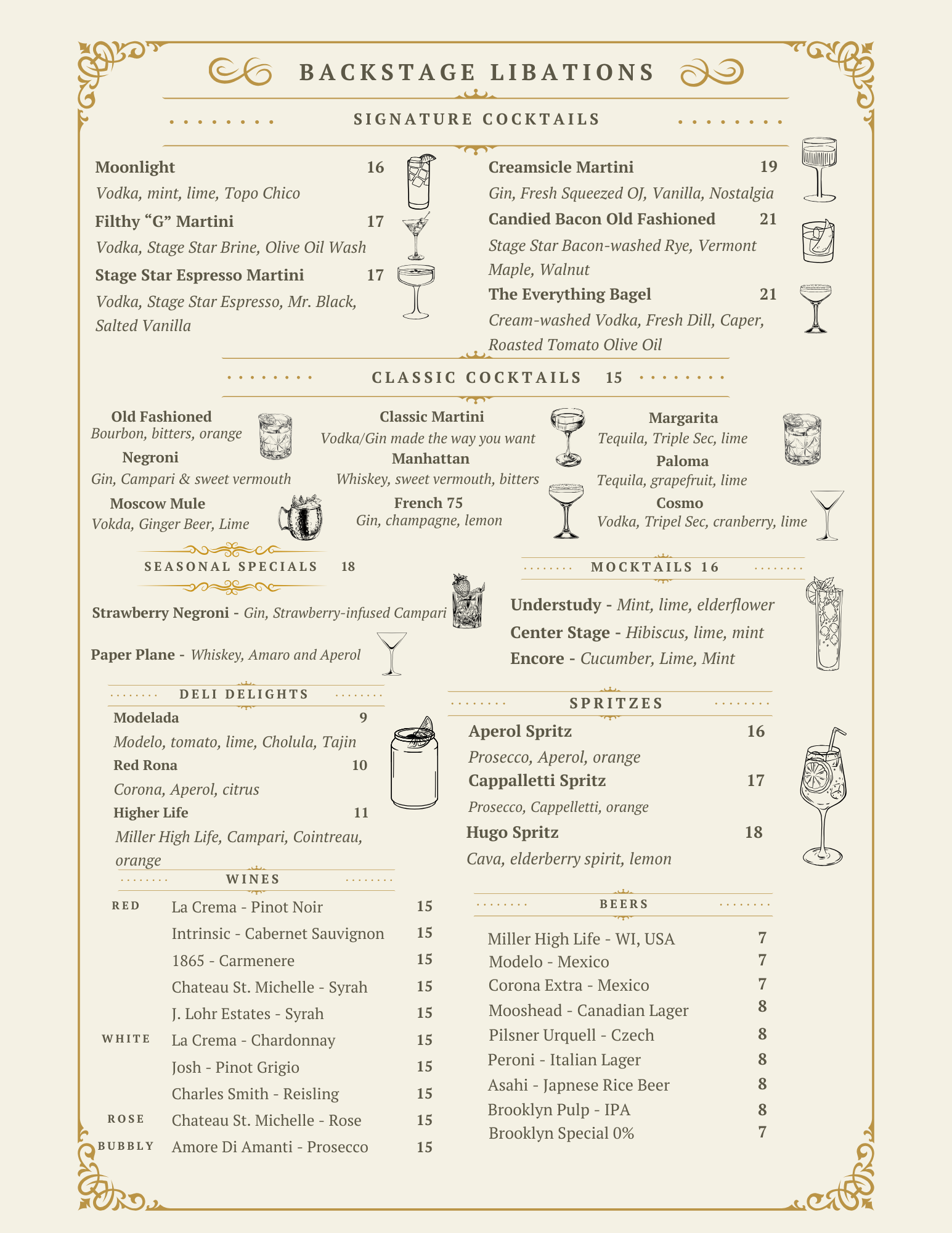 Menu — Backstage
