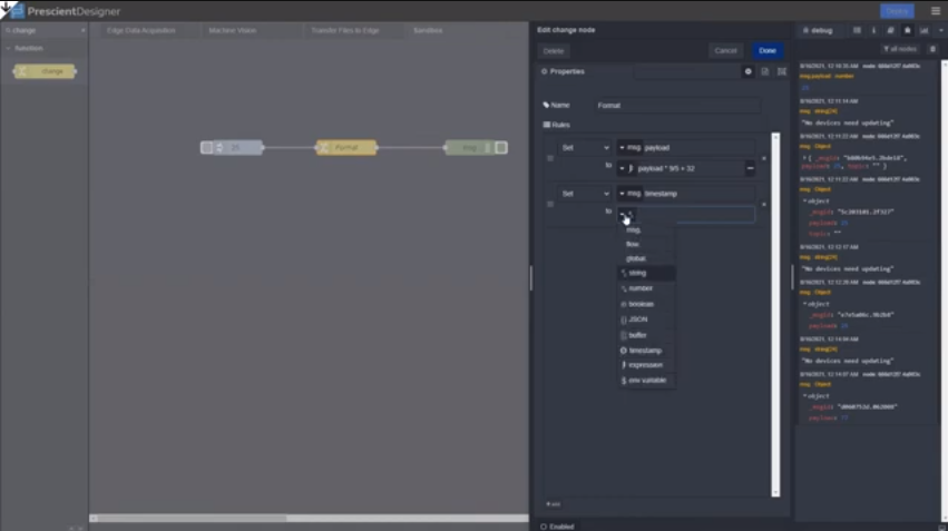 Efficiently Format Sensor Data to JSON Using Node-RED | Prescient