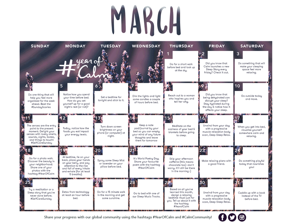 Calm Blog | Mindful Living Calendars