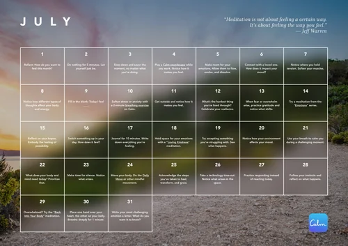 The Calm Calendar: Daily mindfulness prompts to support your wellbeing ...