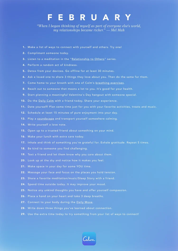 The Calm Calendar: Daily mindfulness prompts to support your wellbeing ...