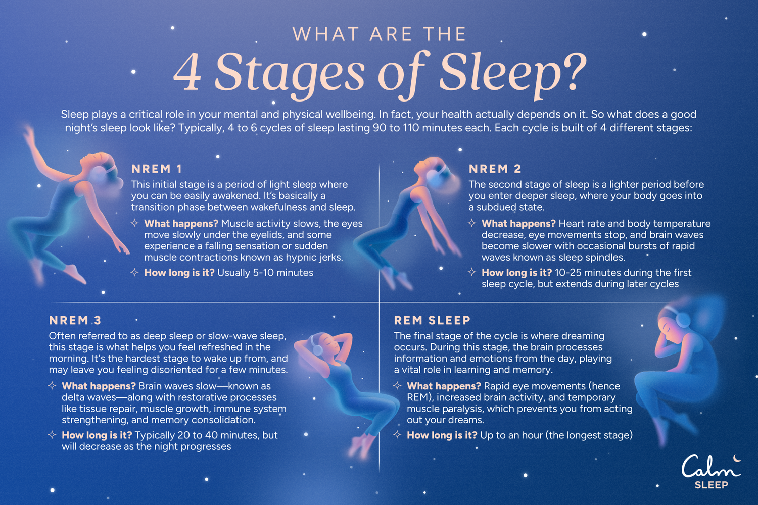The 4 stages of sleep: NREM, REM, and your sleep cycle — Calm Blog