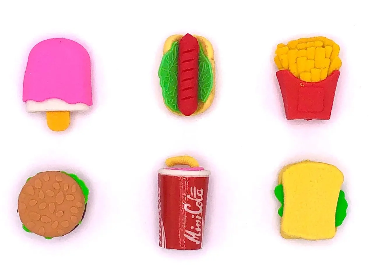 Fast Food Erasers in 1.1in Capsules | 250 PC / BAG $0.115 EA | Item ID ...