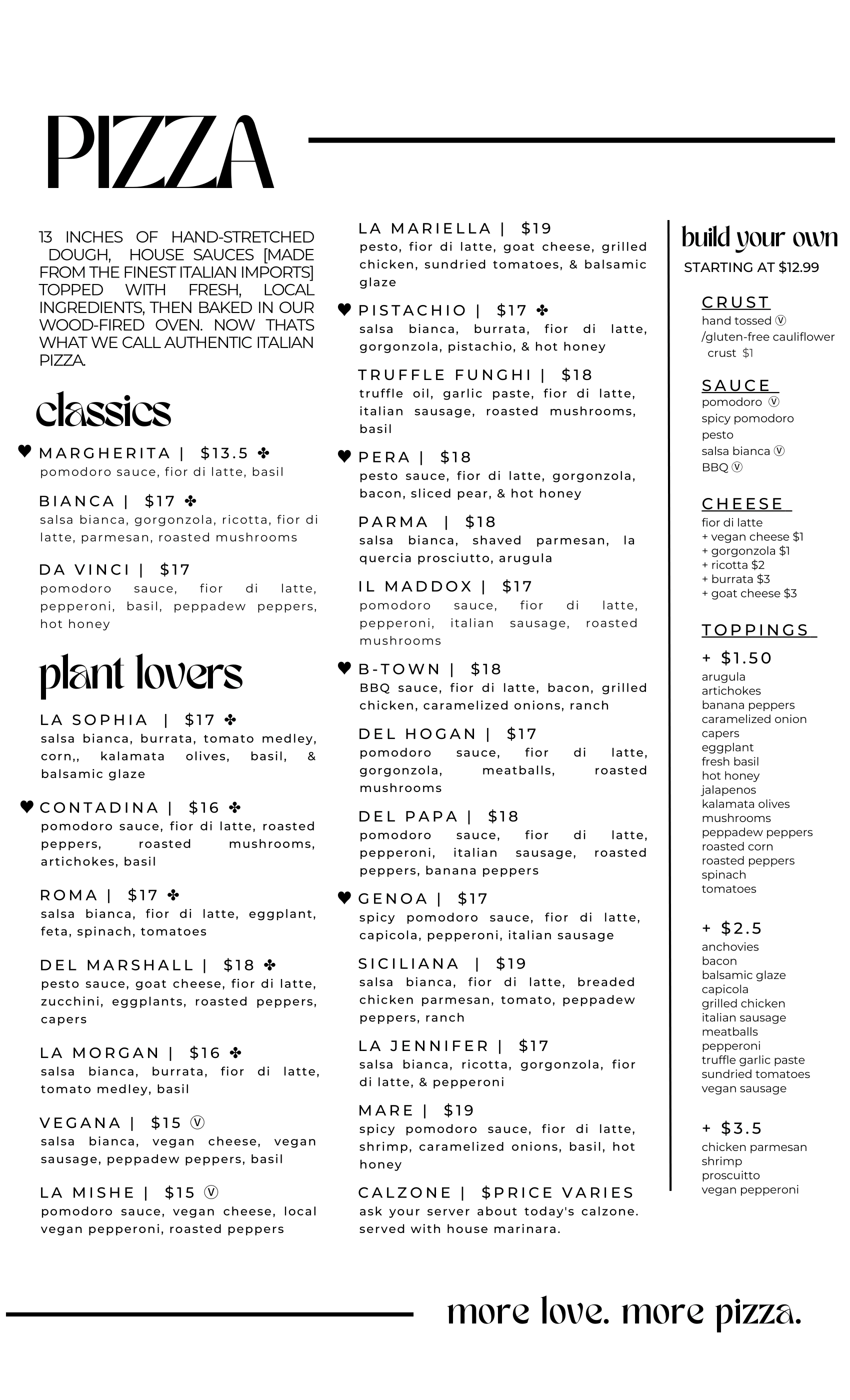 Menu 1 — Da Vinci